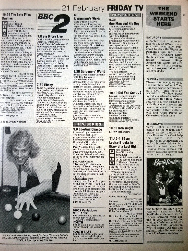 21 February 1986 | A Pop Culture Scrapbook | Fandom