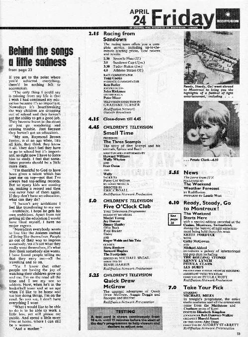 24 April 1964 | A Pop Culture Scrapbook | Fandom