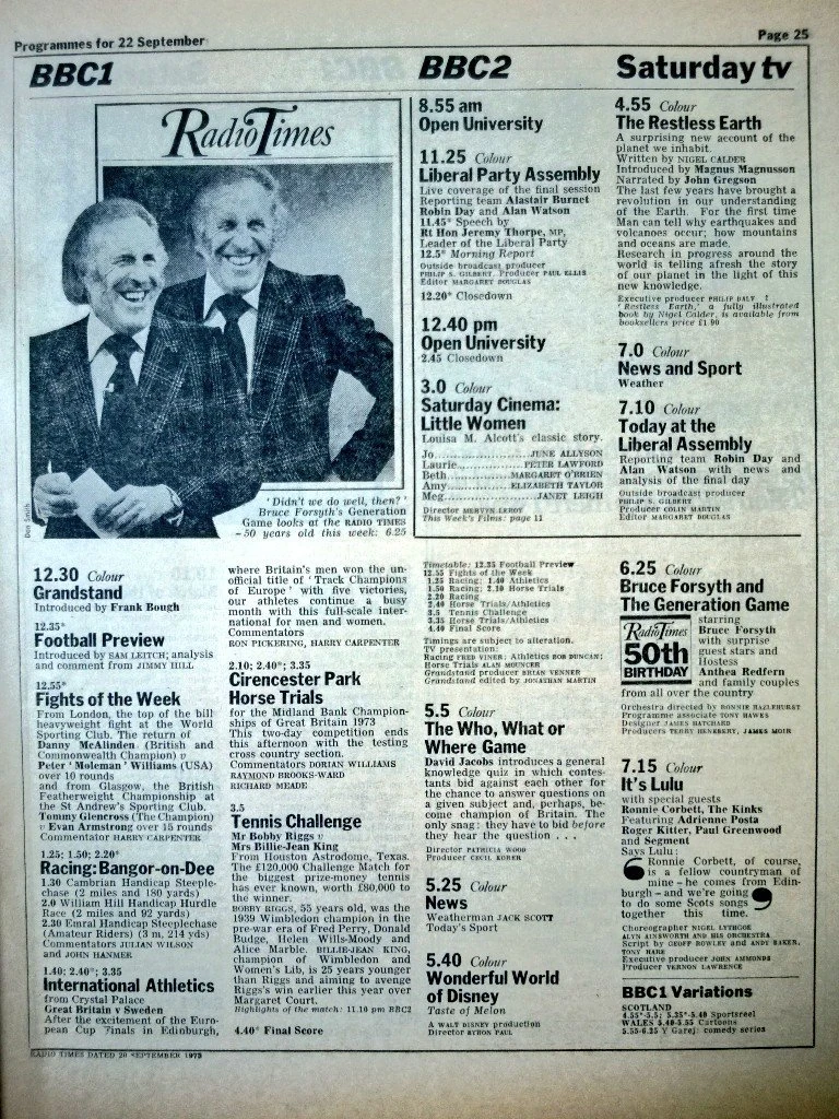 22 September 1973 | A Pop Culture Scrapbook | Fandom