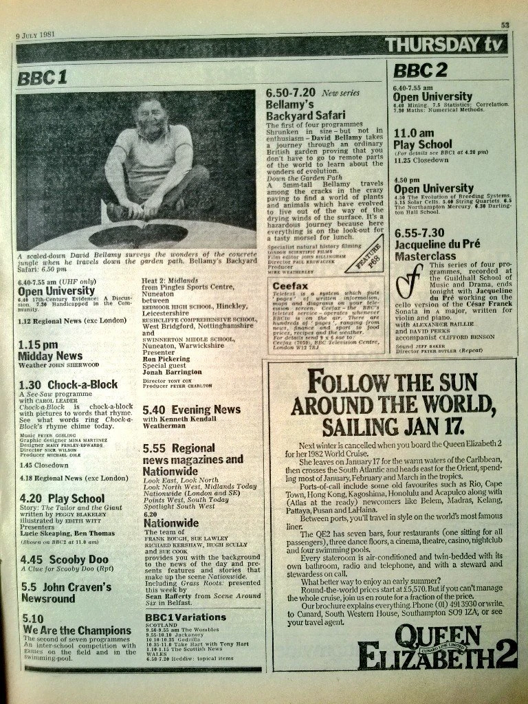 09 July 1981 | A Pop Culture Scrapbook | Fandom