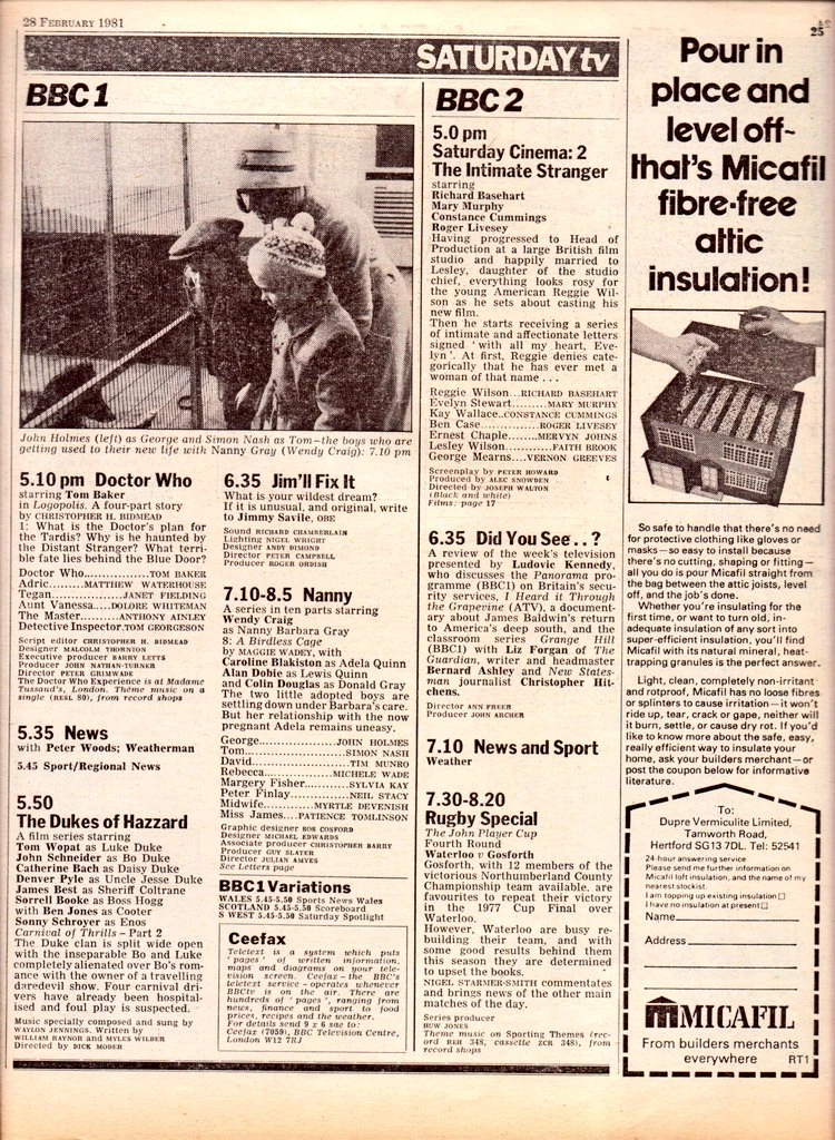 28 February 1981 | A Pop Culture Scrapbook | Fandom