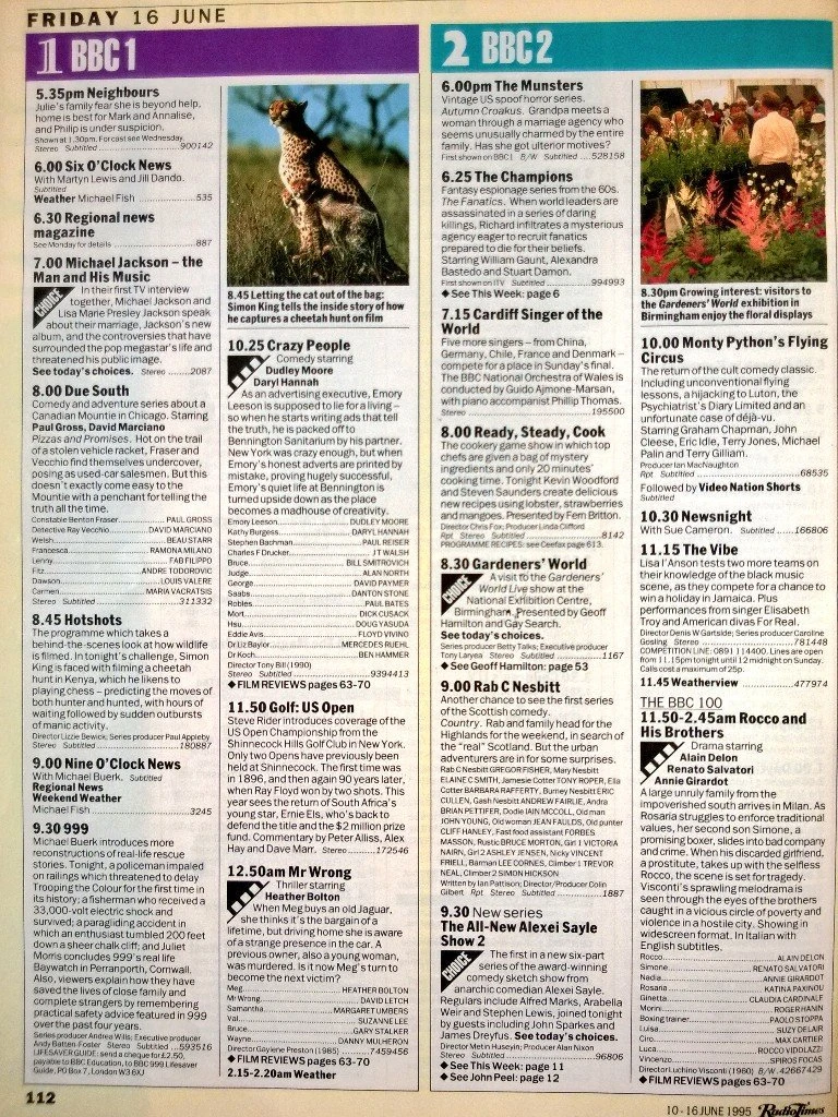 16 June 1995 | A Pop Culture Scrapbook | Fandom