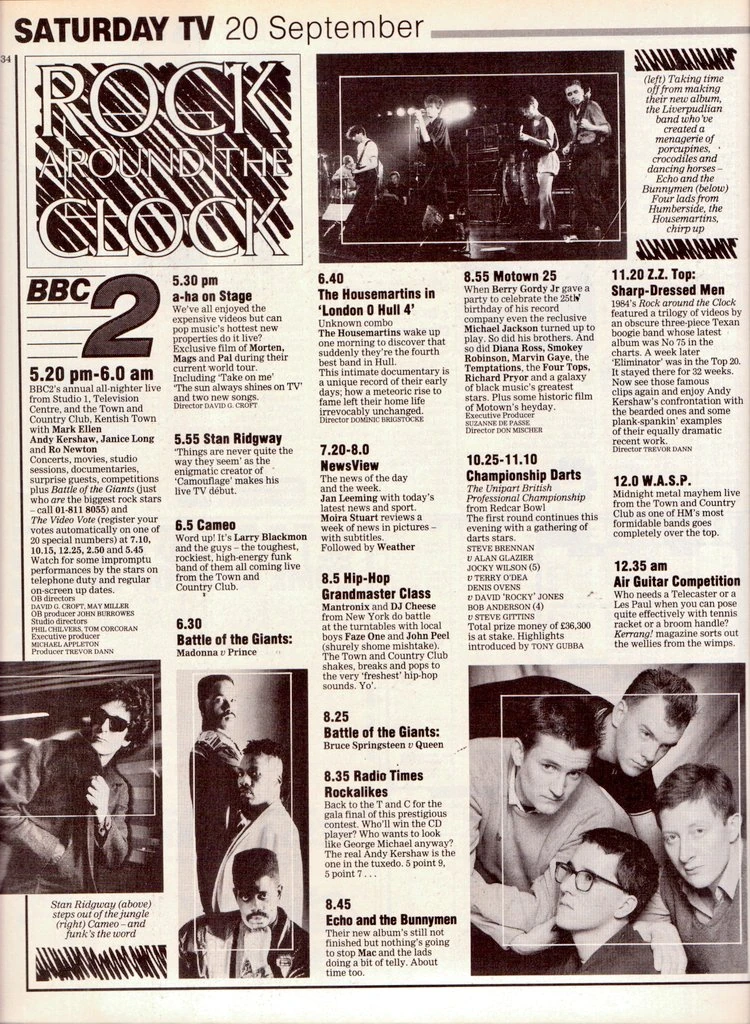 20 September 1986 | A Pop Culture Scrapbook | Fandom