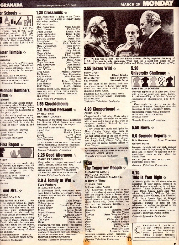 25 March 1974 | A Pop Culture Scrapbook | Fandom