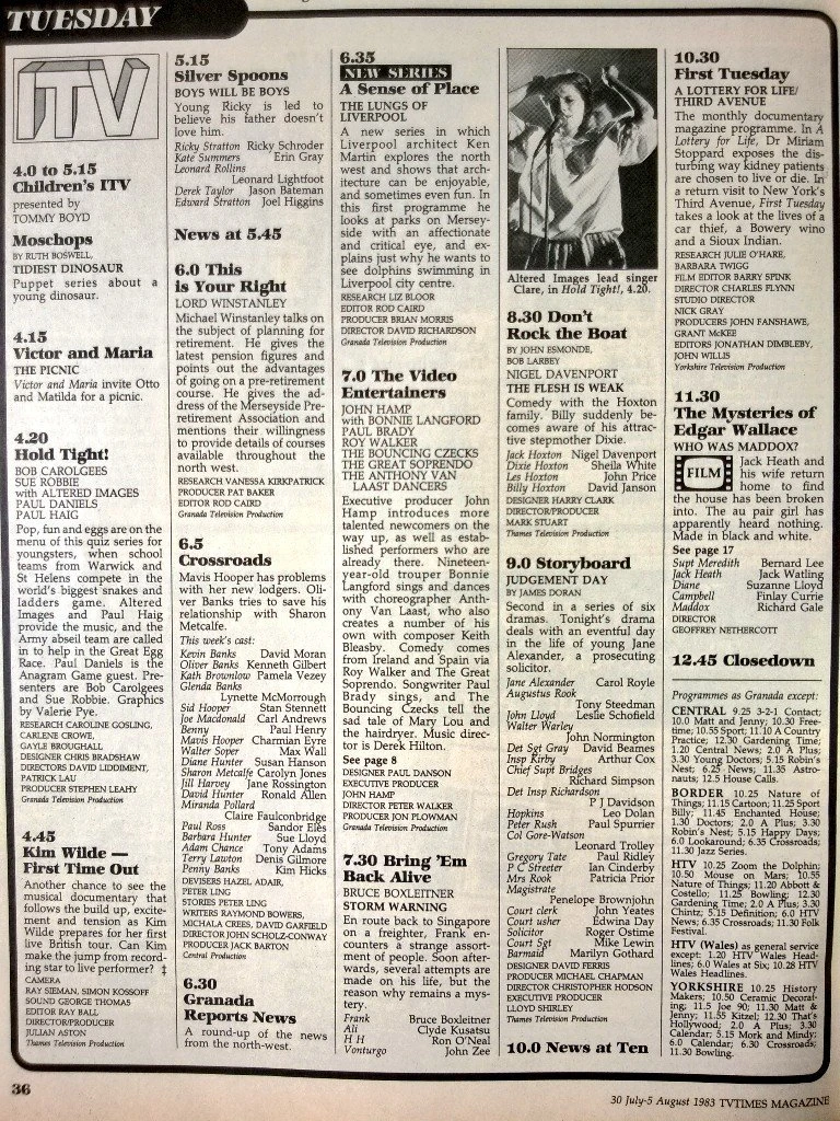 22 July 1983 | A Pop Culture Scrapbook | Fandom