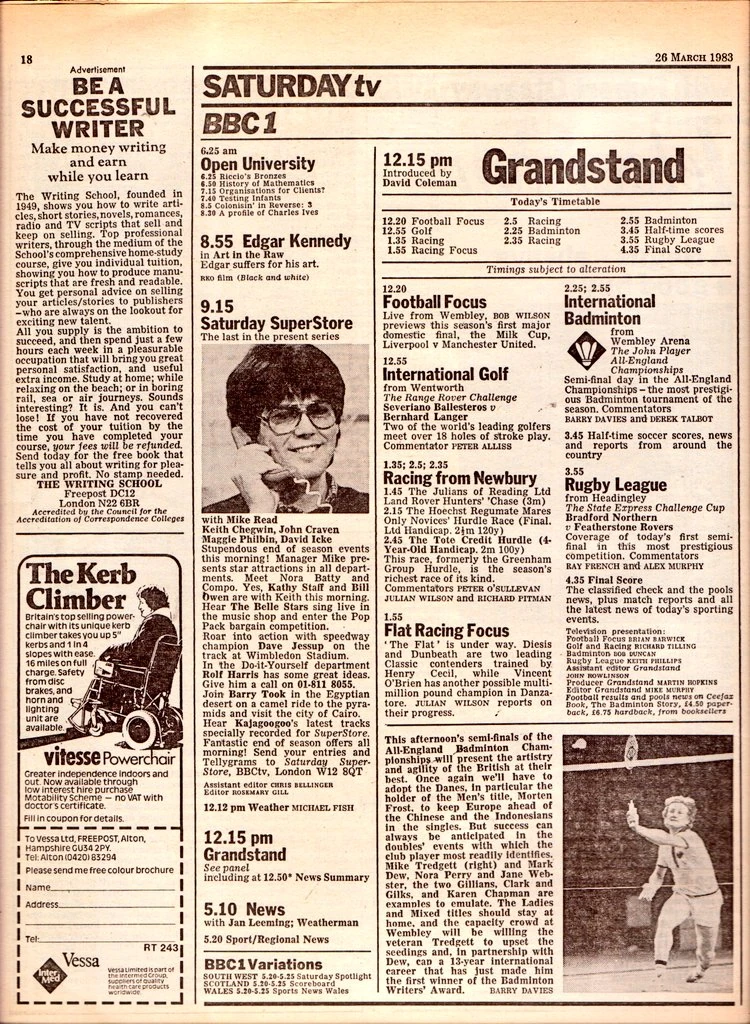 26 March 1983 | A Pop Culture Scrapbook | Fandom