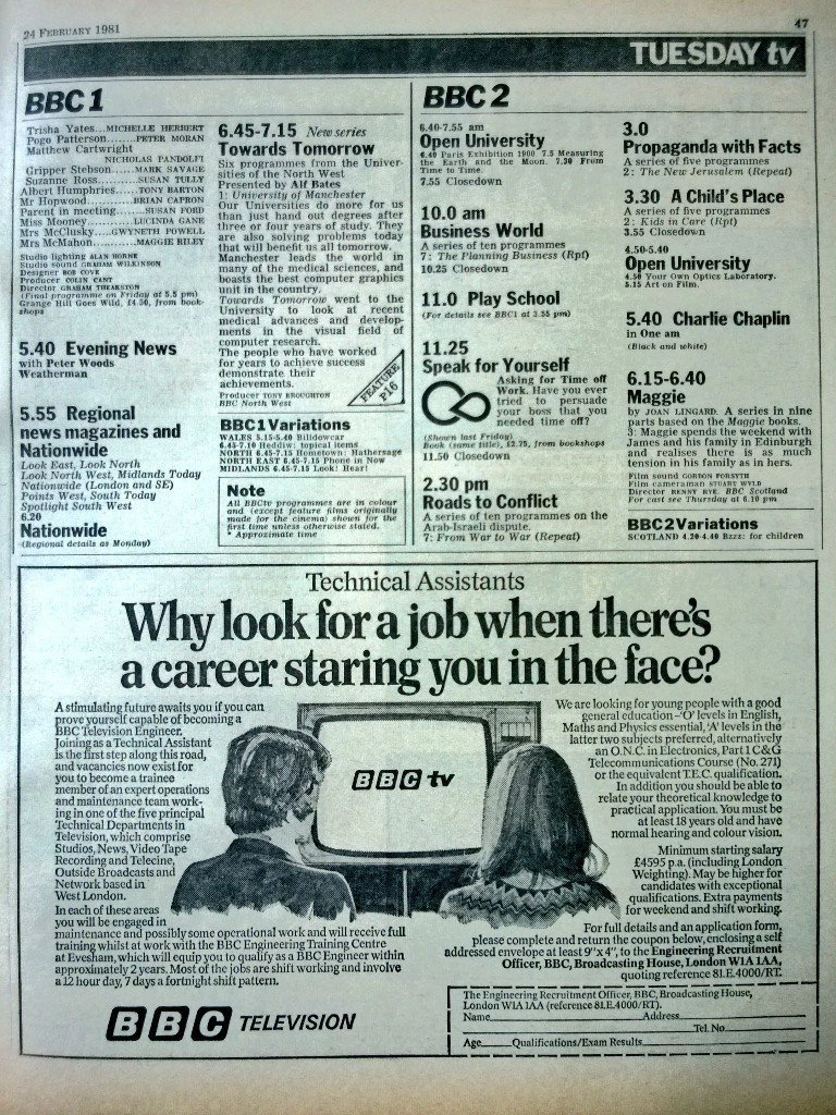 24 February 1981 | A Pop Culture Scrapbook | Fandom