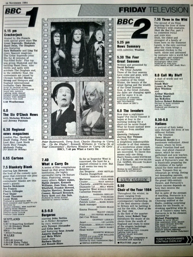 16 November 1984 | A Pop Culture Scrapbook | Fandom