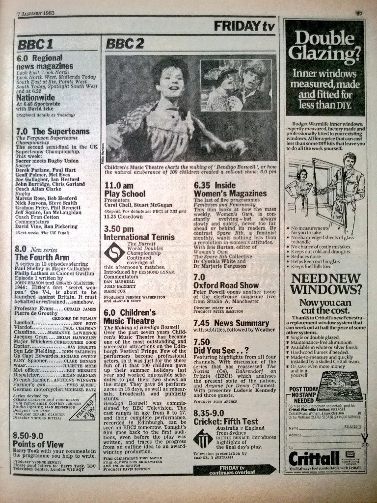 07 January 1983 | A Pop Culture Scrapbook | Fandom