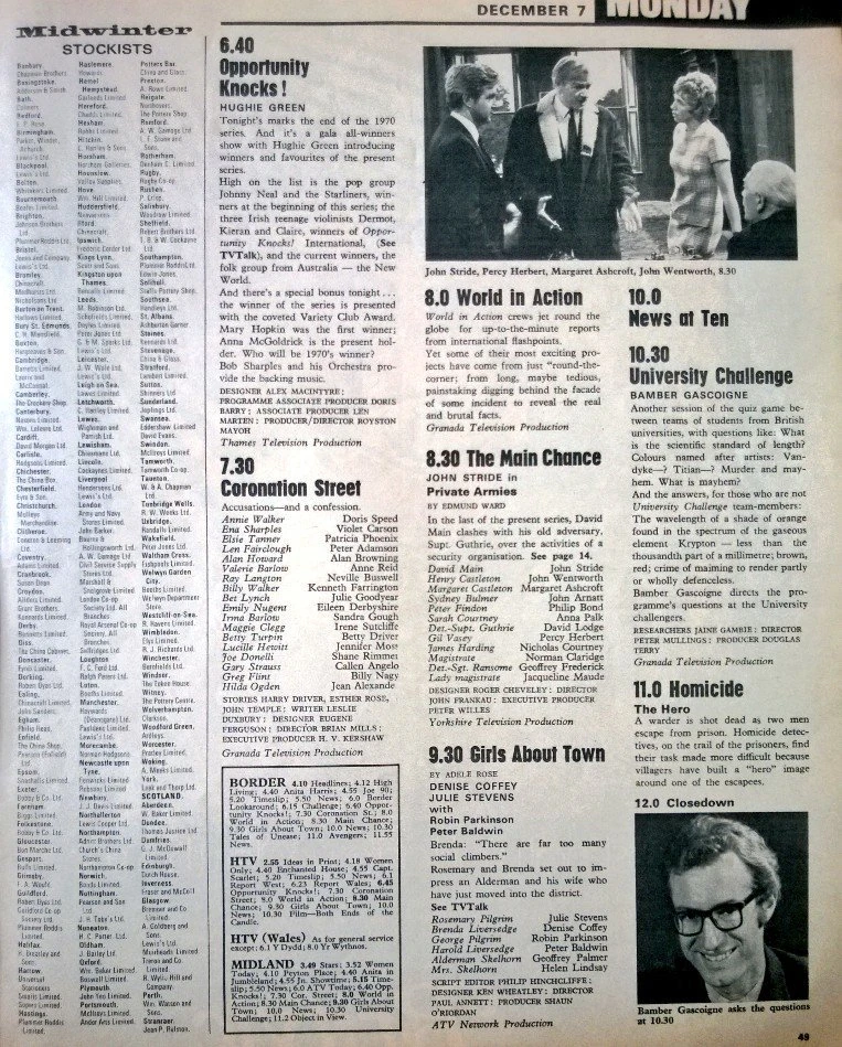 07 December 1970 | A Pop Culture Scrapbook | Fandom