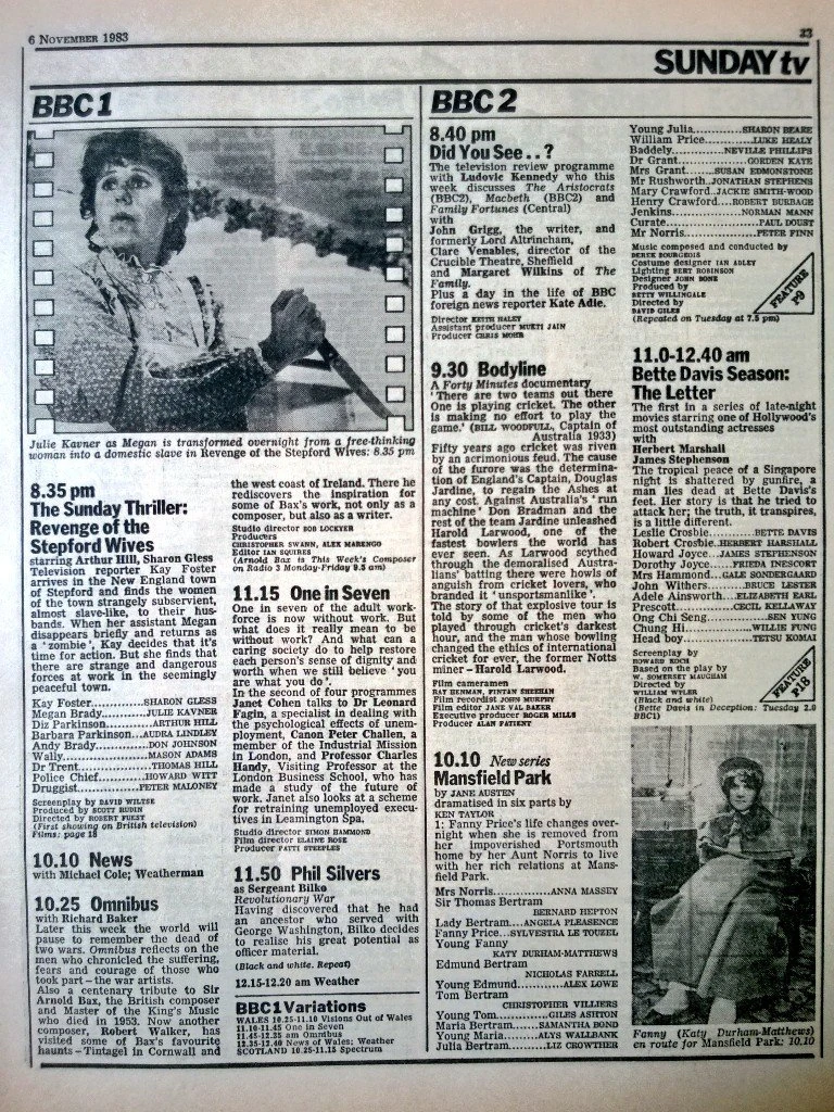 06 November 1983 | A Pop Culture Scrapbook | Fandom