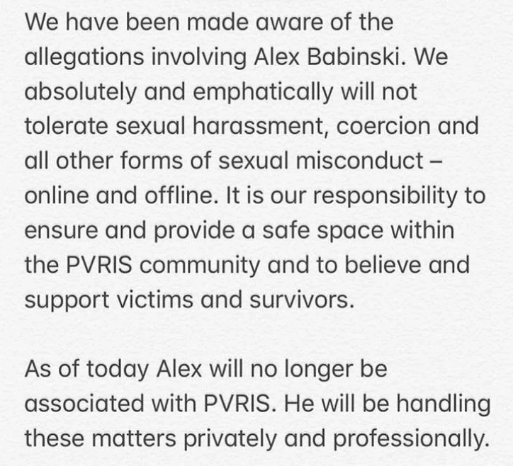 Alex Babinski | PVRIS Wiki | Fandom