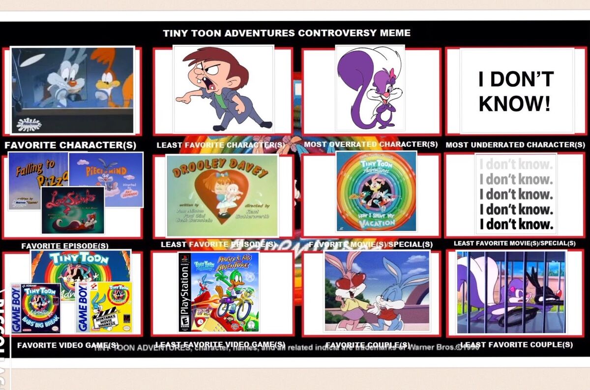 User blog:OrangetheRhino12/My Tiny Toon Adventures Controversy Meme ...
