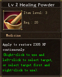 Lv 2 Healing Powder | TLBB EU Wiki | Fandom