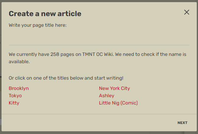 Adding Pages | TMNT OC Wiki | Fandom