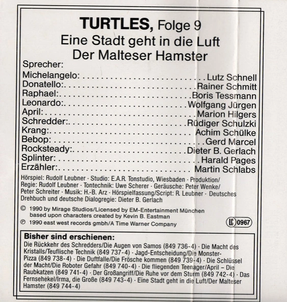 Teenage Mutant Hero Turtles (OHHA) cassette 9 | TMNTPedia | Fandom