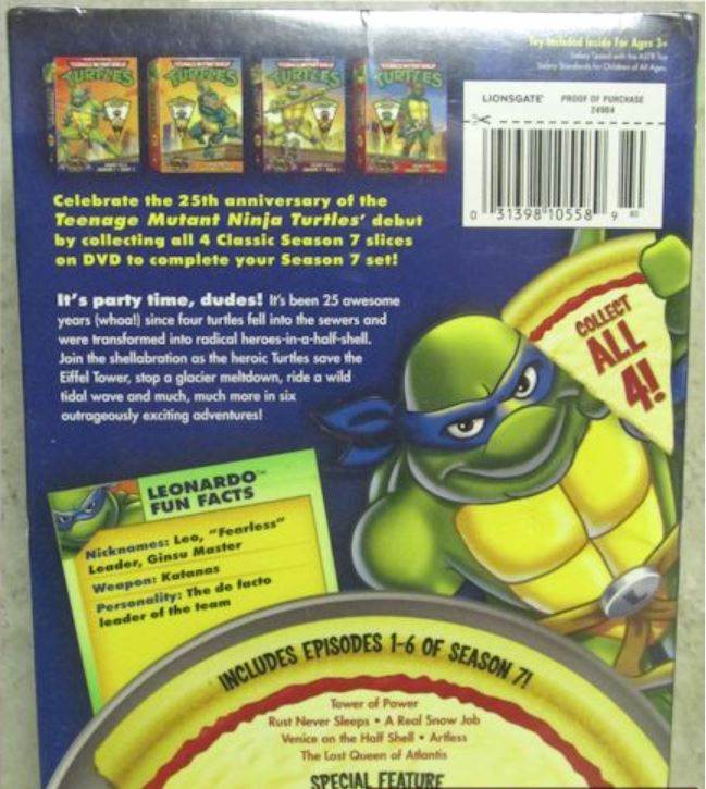 Season 7 Part 1 DVD Promotional Leonardo Mini Figure (2009 action ...