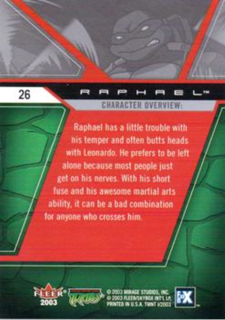 Raphael Character Overview | TMNTPedia | Fandom