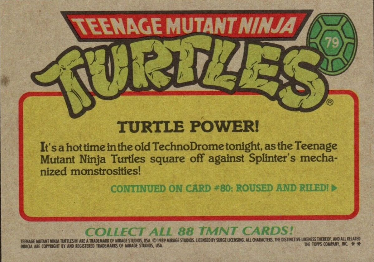 Turtle Power! (1989 trading card) | TMNTPedia | Fandom