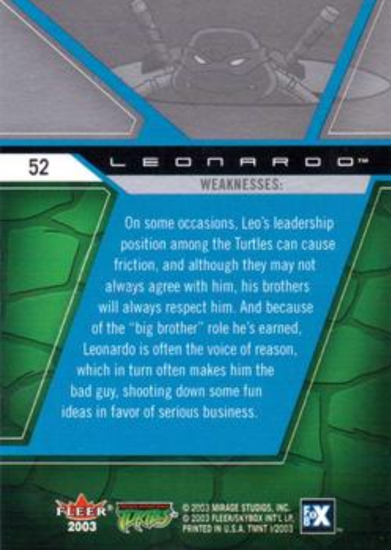 Leonardo Weaknesses Tmntpedia Fandom