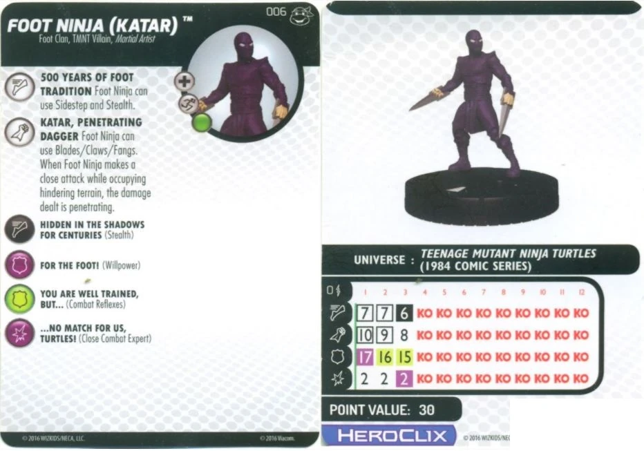Foot Ninja (Katar) (Heroclix TMNT2-006) | TMNTPedia | Fandom