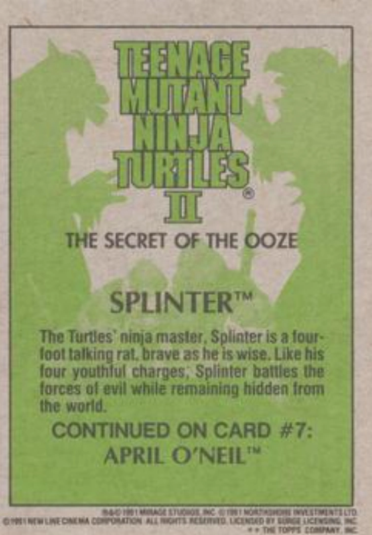 Splinter (1991 trading card) | TMNTPedia | Fandom