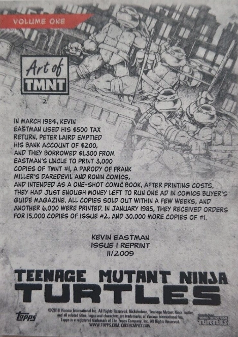 Card 2 TMNT Volume 1 - Issue 1 Reprint (Art of TMNT) | TMNTPedia | Fandom
