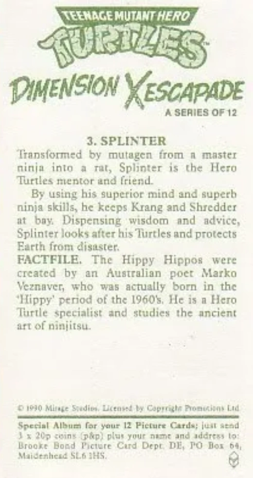 Splinter (tea card) | TMNTPedia | Fandom