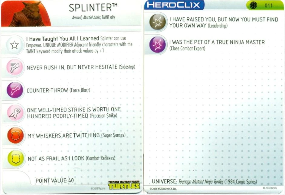 Splinter (Heroclix TMNT1-011) | TMNTPedia | Fandom