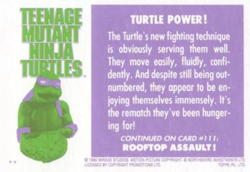 Turtle Power! (1990 trading card) | TMNTPedia | Fandom