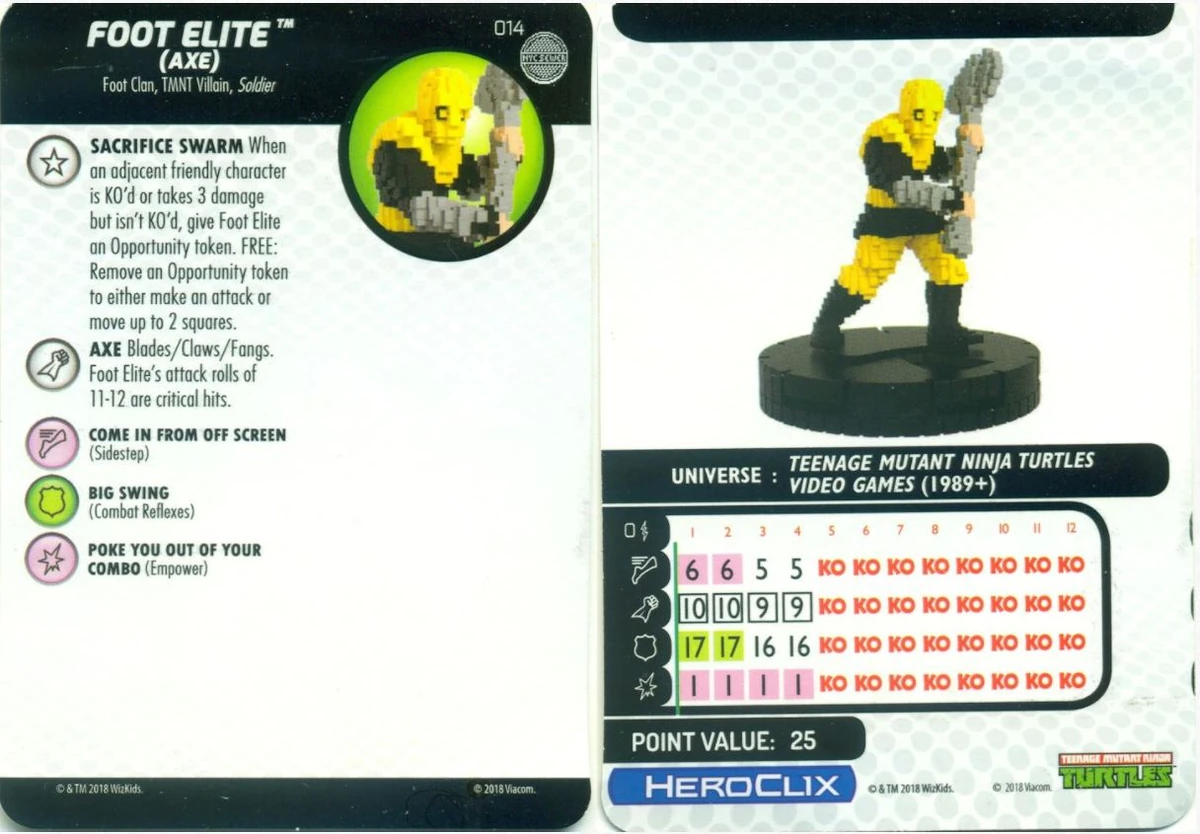 Foot Elite (Axe) (Heroclix TMNT4-014) | TMNTPedia | Fandom