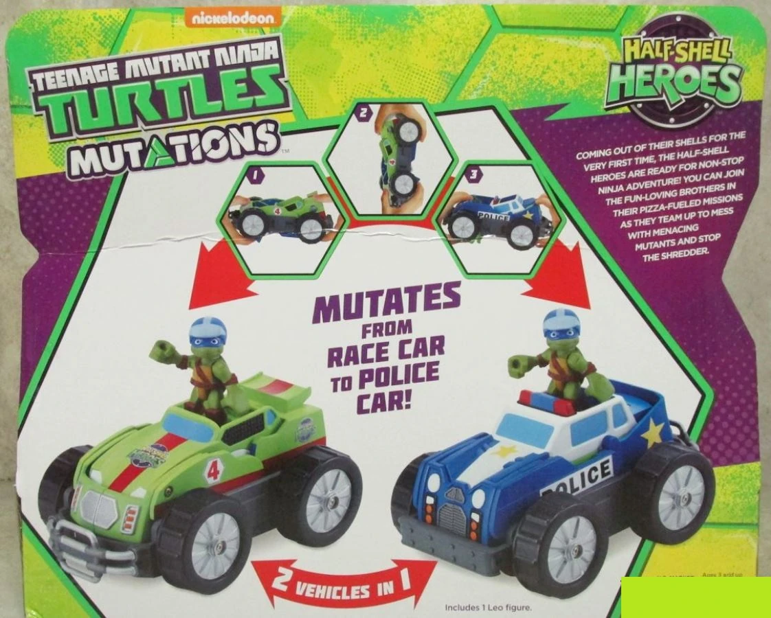 Half-Shell Heroes Mutations Race Car to Police Car (2016 toy ...