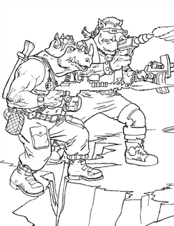 tmnt 2012 bebop coloring pages