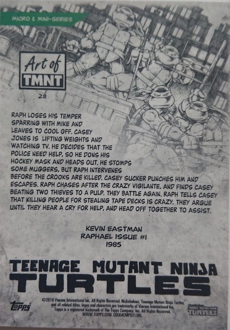 Card 28 Micro Series - Raphael Issue 1 (Art of TMNT) | TMNTPedia | Fandom