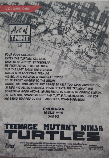 Card 20 Tmnt Volume 1 Issue 45 Art Of Tmnt Tmntpedia Fandom