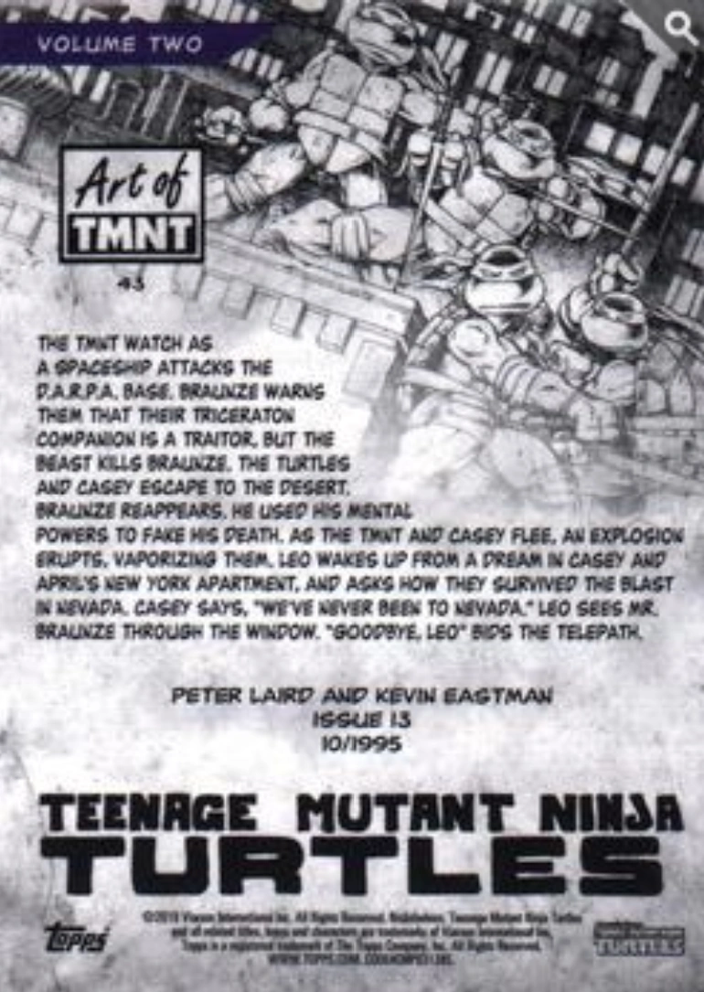 Card 43 TMNT Volume 2 - Issue 13 (Art of TMNT) | TMNTPedia | Fandom