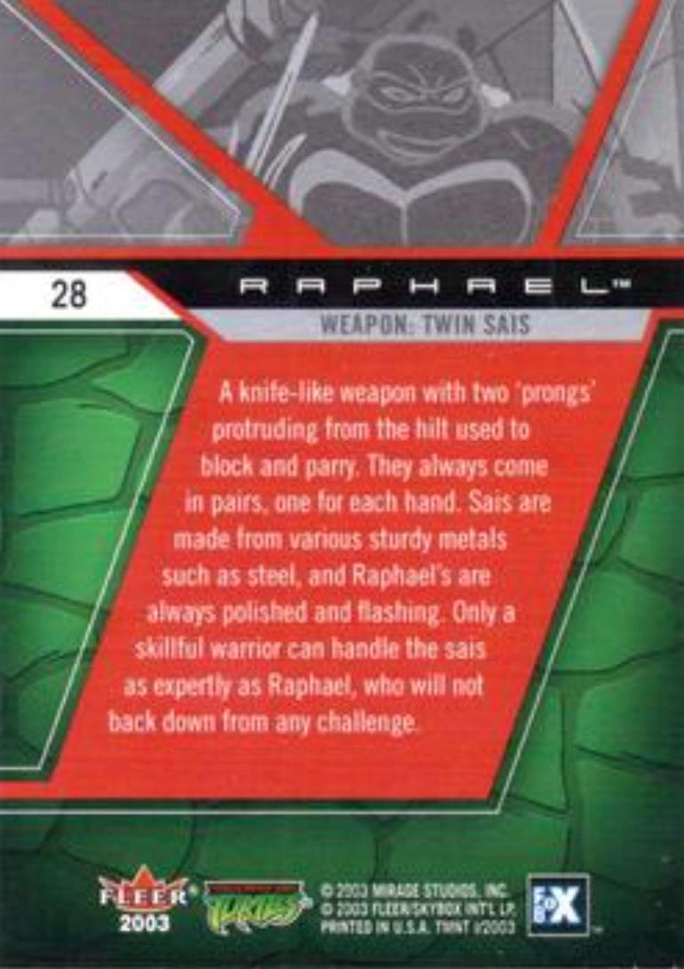 Raphael Weapon: Twin Sais | TMNTPedia | Fandom