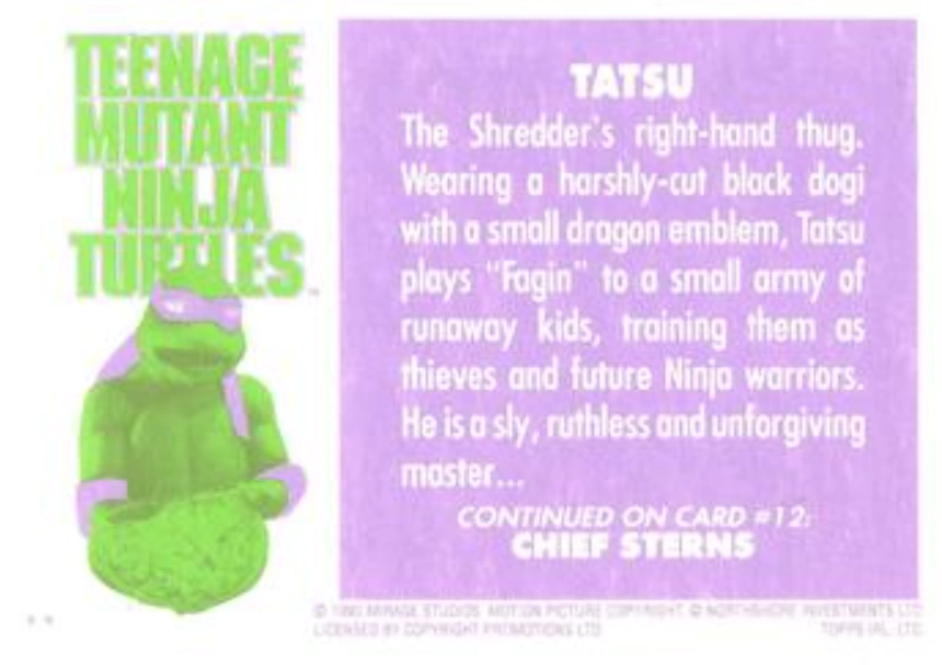 Tatsu (1990 trading card) | TMNTPedia | Fandom