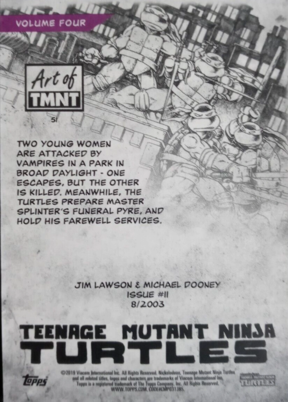 Card 51 TMNT Volume 4 - Issue 11 (Art of TMNT) | TMNTPedia | Fandom