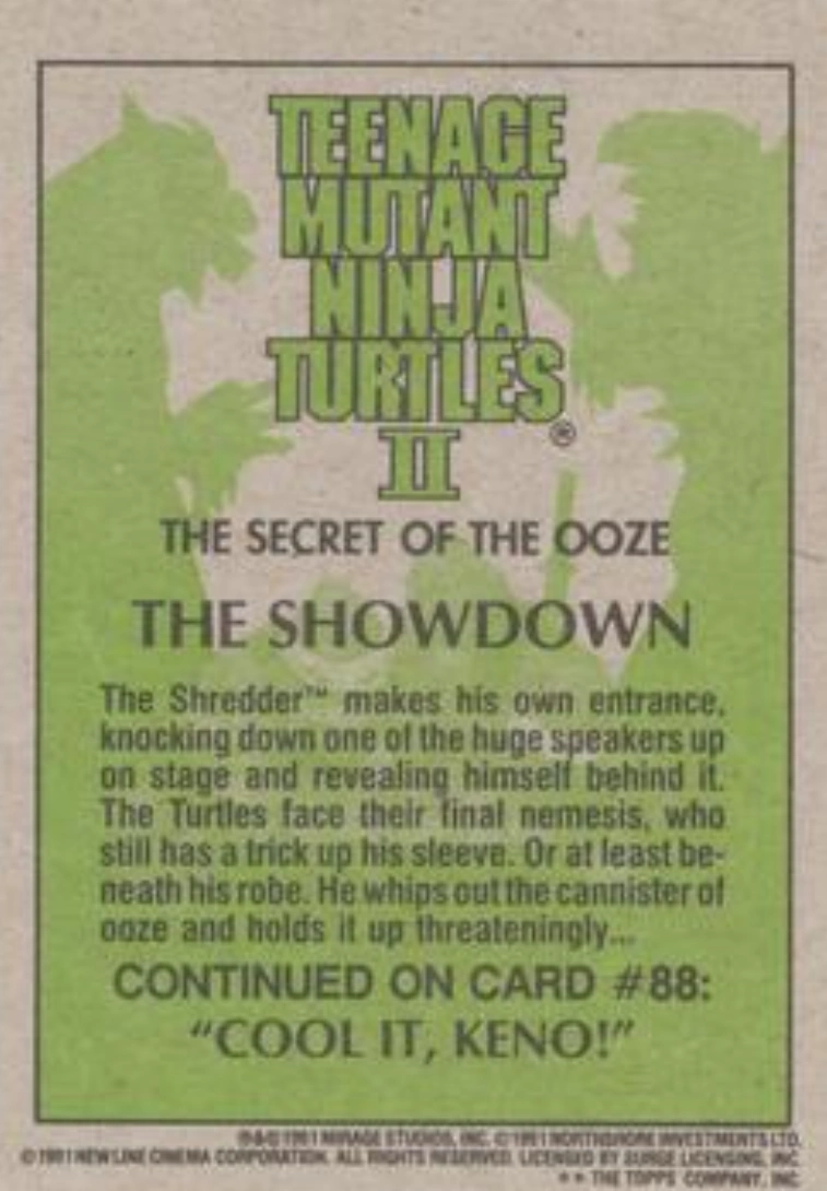 The Showdown (1991 trading card) | TMNTPedia | Fandom