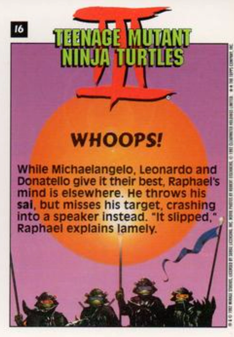 Whoops! (1992 trading card) | TMNTPedia | Fandom