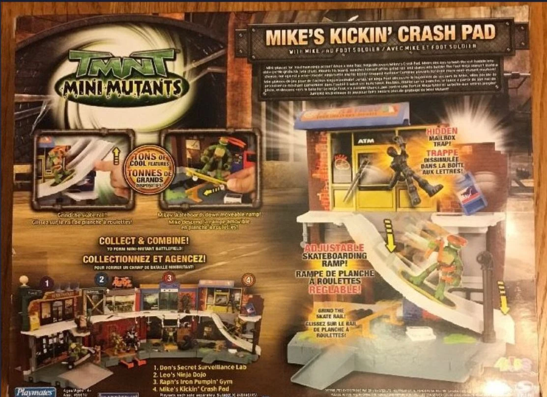 Mini-Mutants Mike's Kickin' Crash Pad with Mike and Foot Soldier (2008 ...