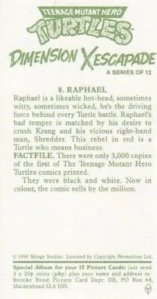Raphael (tea card) | TMNTPedia | Fandom