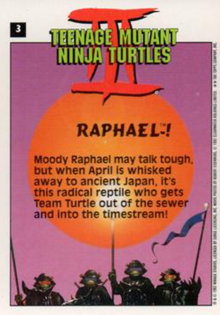 Raphael 1992 Trading Card Tmntpedia Fandom