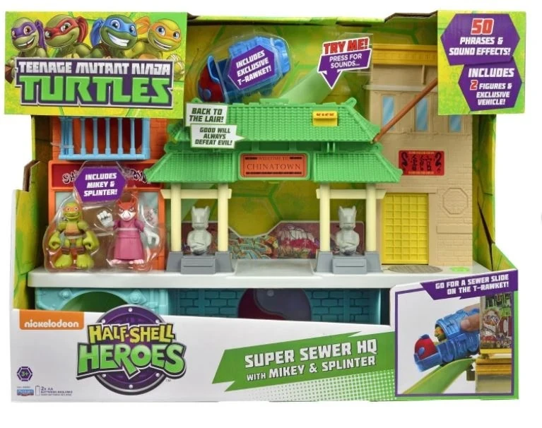 Half-Shell Heroes Super Sewer HQ with Mikey & Splinter (2014 toy ...