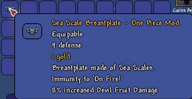 Sea Scale Armor Set Terraria One Piece Mod Wiki Fandom