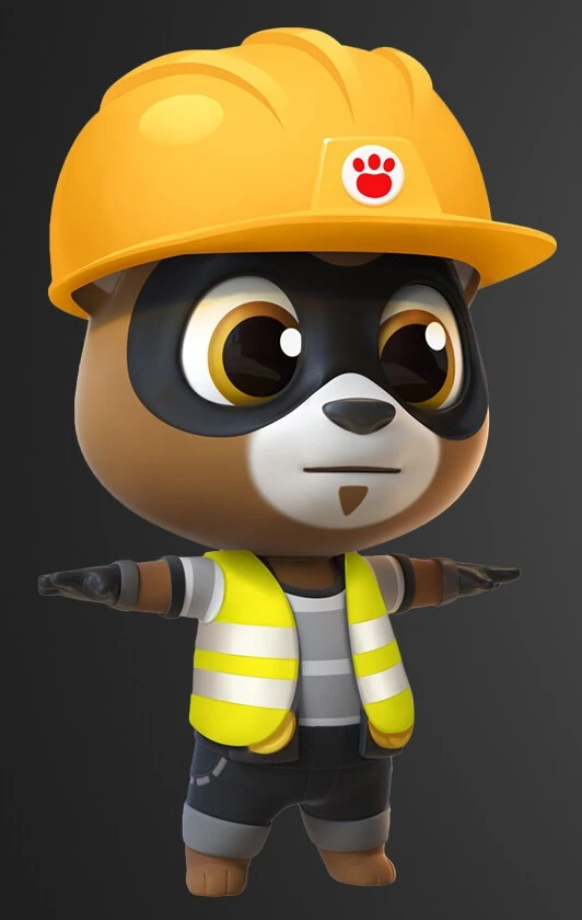 Construction Raccoon | Talking Tom Blast Park Fanon Wiki | Fandom