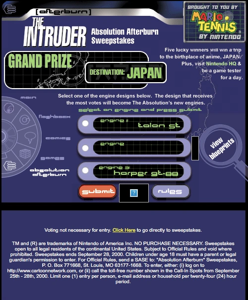 "Absolution Afterburn" Sweepstakes | Toonami Wiki | Fandom