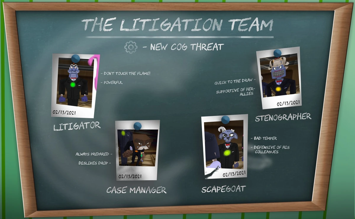 The Litigation Team | Toontown Corporate Clash Wiki | Fandom