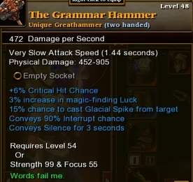 The Grammar Hammer | Torchlight Wiki | Fandom